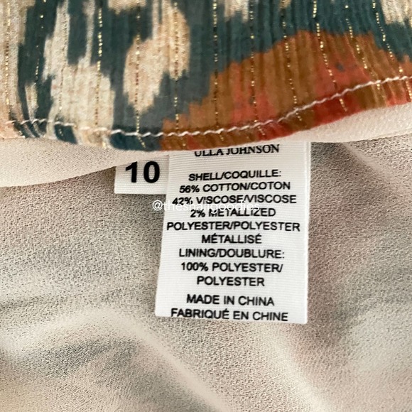 Ulla Johnson | Dresses | Ulla Johnson Naiya Dress Metallic Ruffle Mini ...